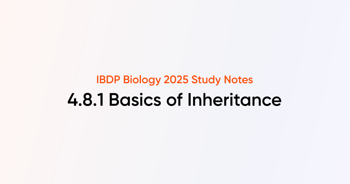 Basics of Inheritance (4.8.1) | IB DP Biology HL 2025 Notes | TutorChase