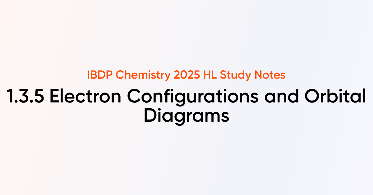 Electron Configurations and Orbital Diagrams (1.3.5) | IB DP Chemistry ...