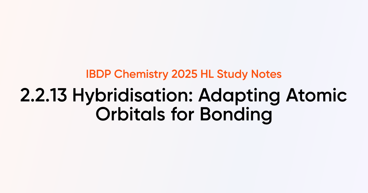 Adapting Atomic Orbitals for Bonding (2.2.13) | IB DP Chemistry HL 2025 ...