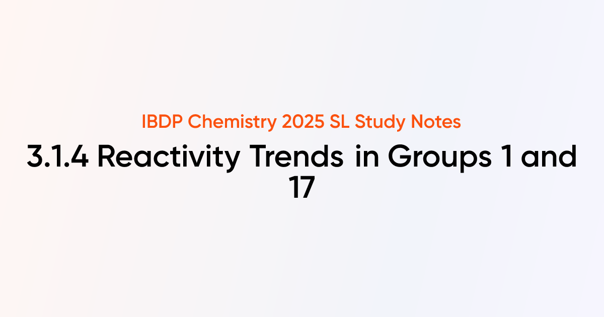 Reactivity Trends in Groups 1 and 17 (3.1.4) | IB DP Chemistry SL 2025 ...