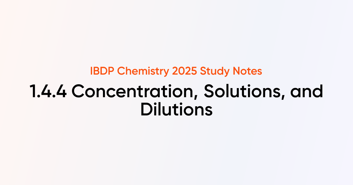 Concentration, Solutions, and Dilutions (1.4.4) | IB DP Chemistry HL ...
