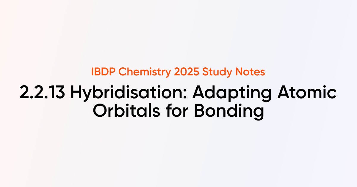 Adapting Atomic Orbitals for Bonding (2.2.13) | IB DP Chemistry HL 2025 ...