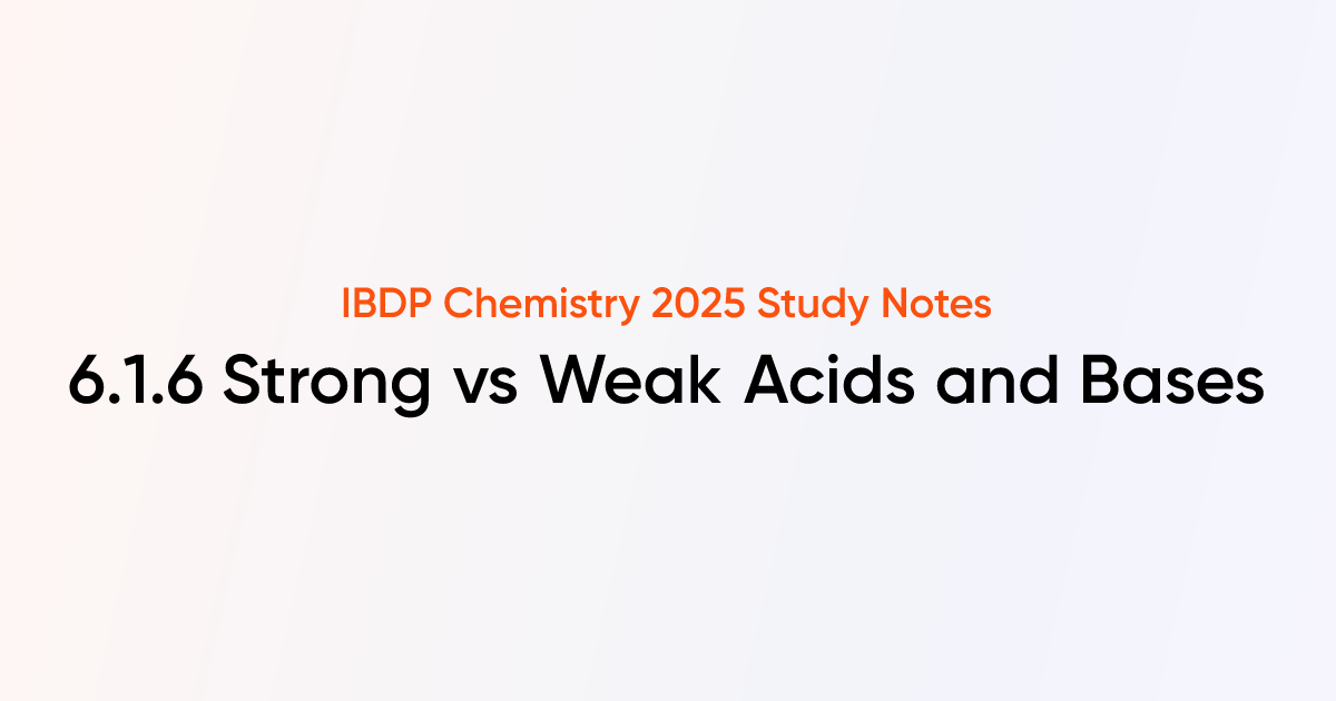 Strong vs Weak Acids and Bases (6.1.6) | IB DP Chemistry HL 2025 Notes ...