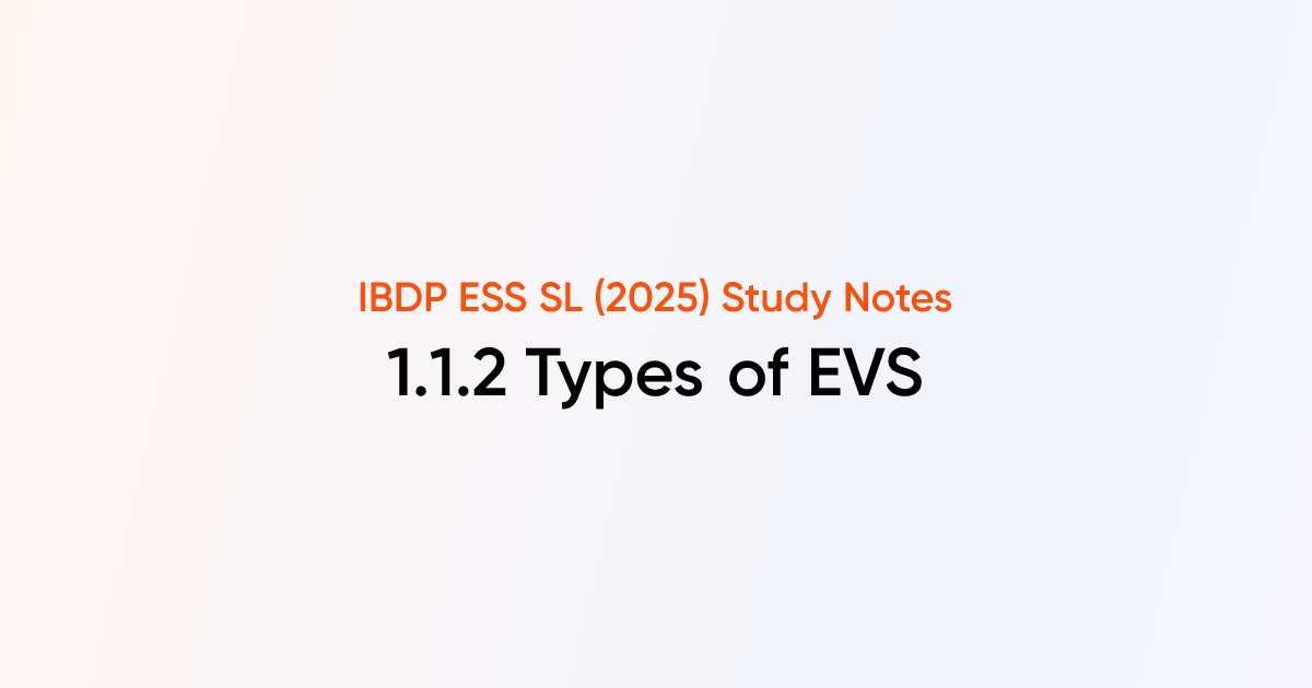 Types of EVS (1.1.2) | IB DP ESS | TutorChase