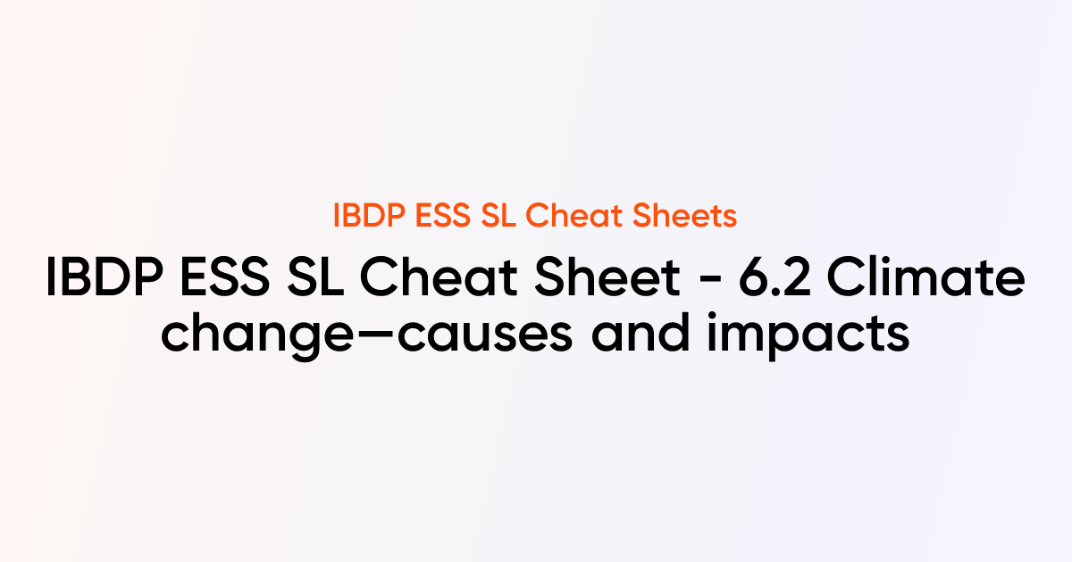 IBDP Environmental Systems and Societies SL Cheat sheet - 6.2 Climate ...