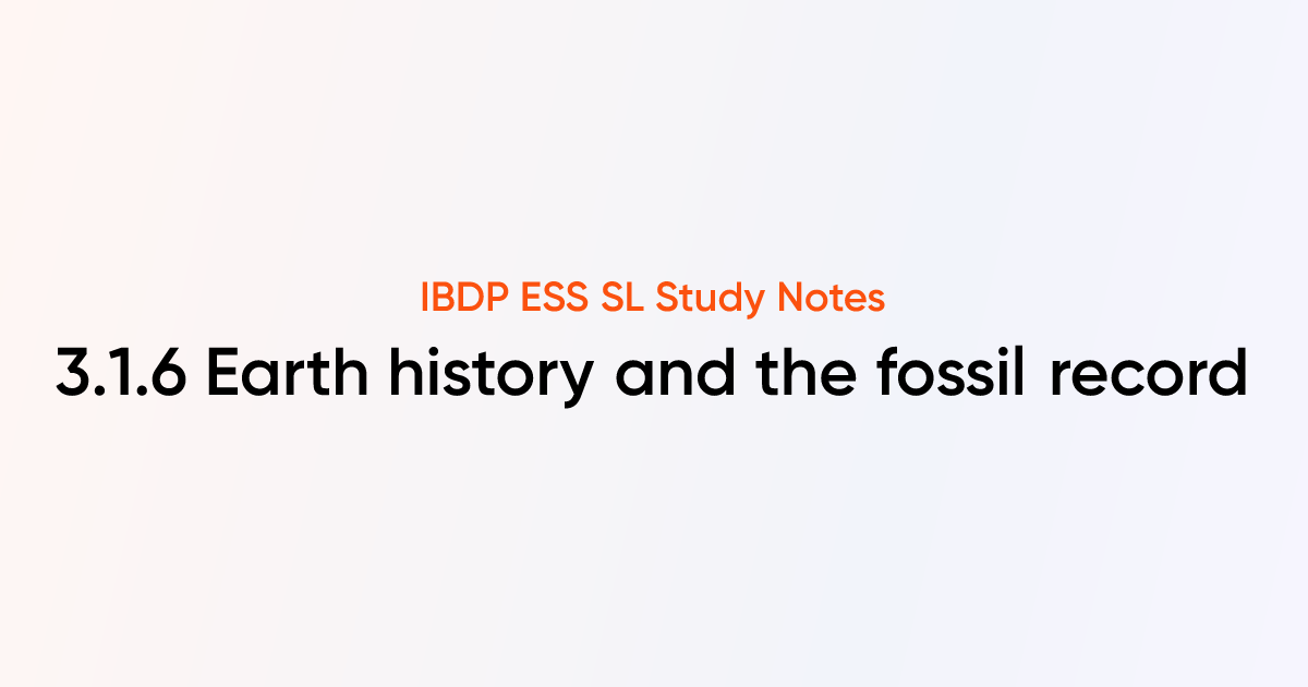 Earth history and the fossil record (3.1.6) | IB DP ESS SL | TutorChase
