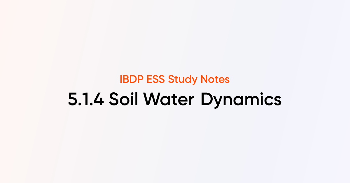 Soil Water Dynamics (5.1.4) | IB DP ESS | TutorChase