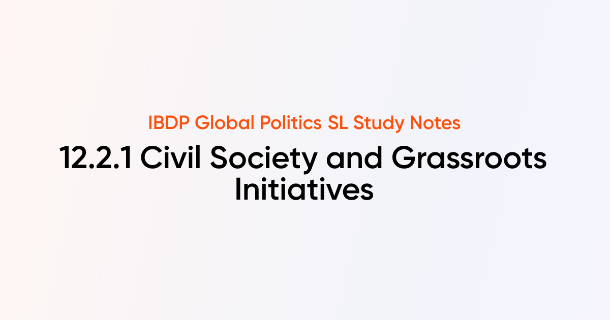 Civil Society and Grassroots Initiatives (12.2.1) | IB DP Global ...