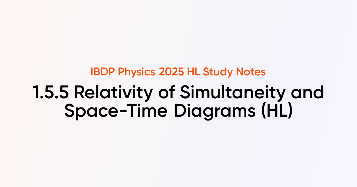 Relativity of Simultaneity and Space-Time Diagrams (HL) (1.5.5) | IB DP ...