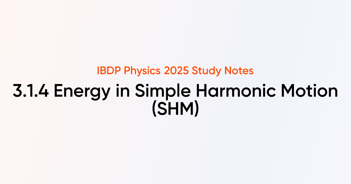 Energy in Simple Harmonic Motion (SHM) (3.1.4) | IB DP Physics 2025 ...
