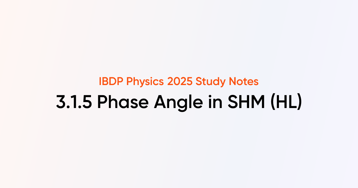 Phase Angle in SHM (HL) (3.1.5) | IB DP Physics 2025 Notes | TutorChase