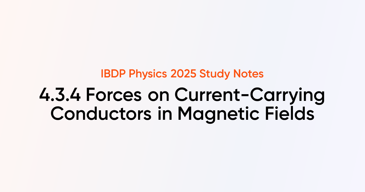 Forces on Current-Carrying Conductors in Magnetic Fields (4.3.4) | IB ...