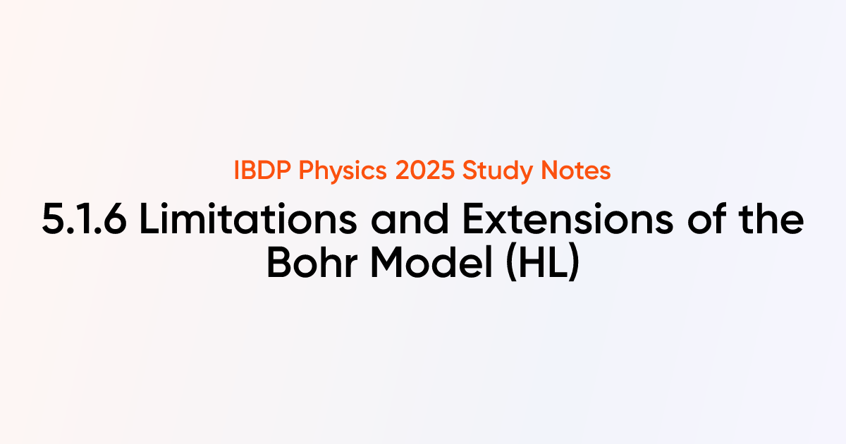 Limitations and Extensions of the Bohr Model (HL) (5.1.6) | IB DP ...