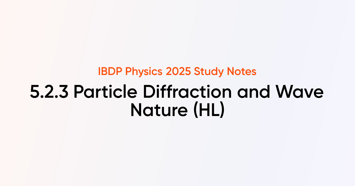 Particle Diffraction and Wave Nature (HL) (5.2.3) | IB DP Physics 2025 ...