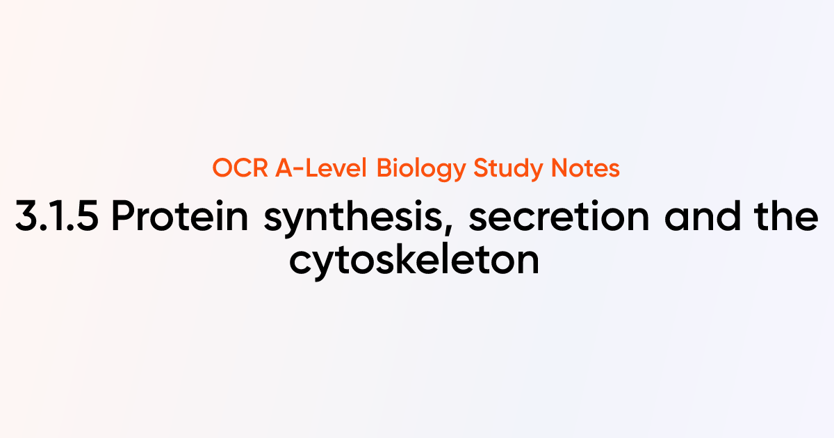 Protein synthesis, secretion and the cytoskeleton (3.1.5) | OCR A-Level ...