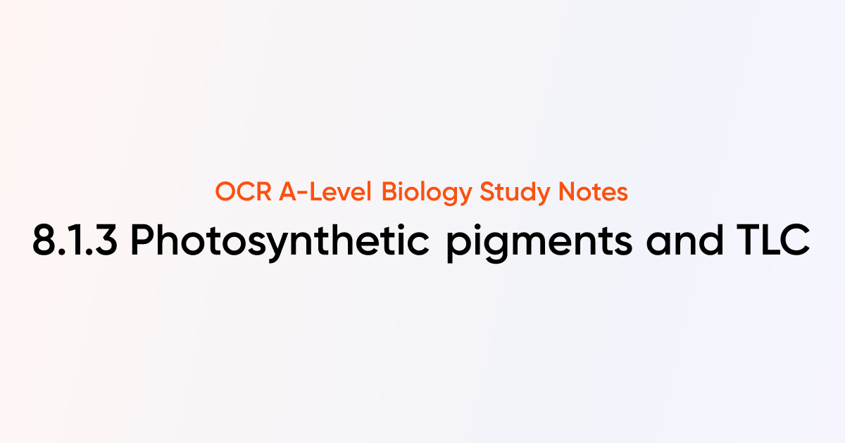 Photosynthetic pigments and TLC (8.1.3) | OCR A-Level Biology Notes ...