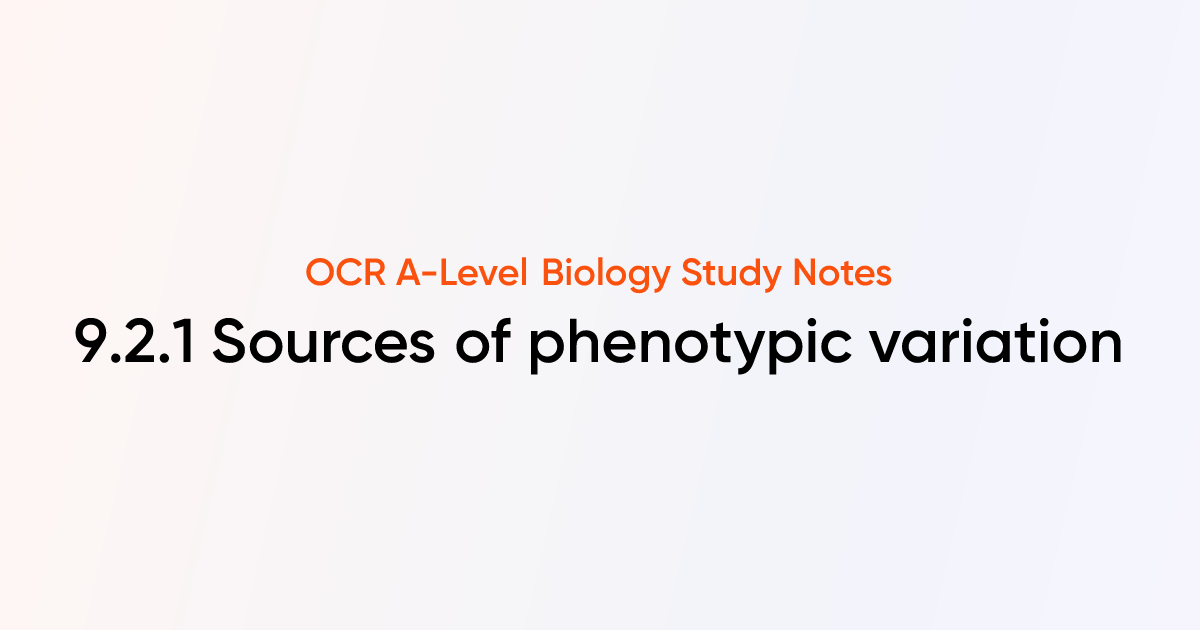 Sources of phenotypic variation (9.2.1) | OCR A-Level Biology Notes ...