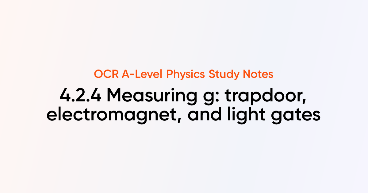 Measuring g: trapdoor, electromagnet, and light gates (4.2.4) | OCR A ...