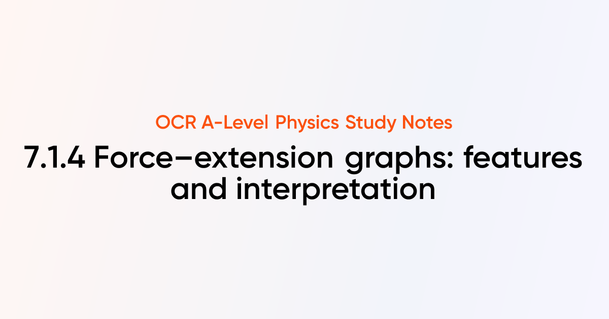 Force–extension graphs: features and interpretation (7.1.4) | OCR A ...